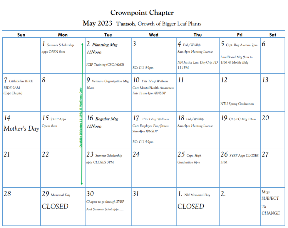 Announcements | Crownpoint