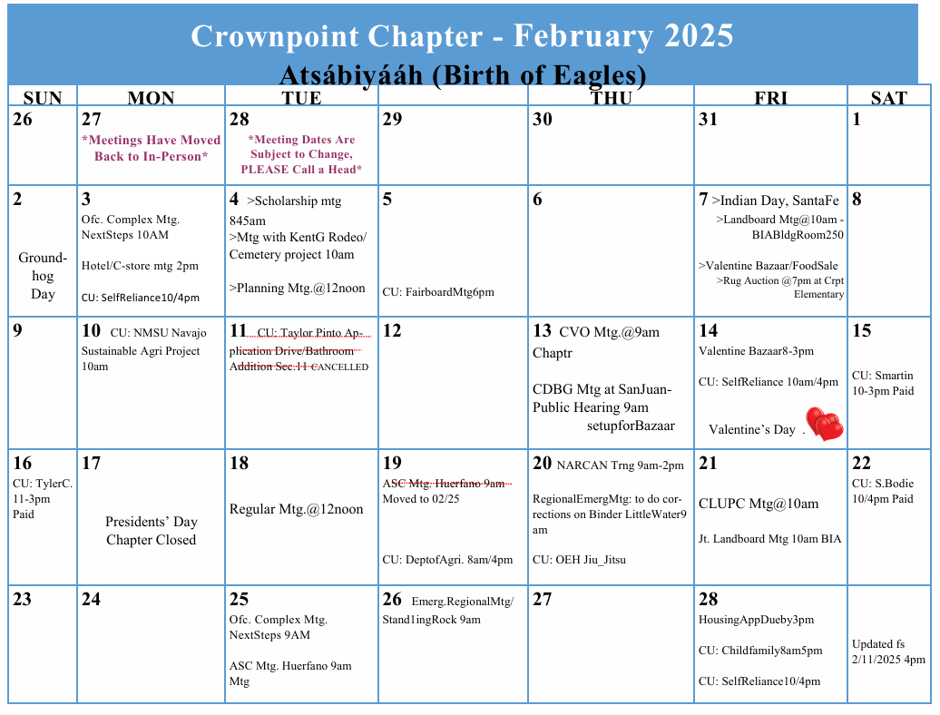 Announcements | Crownpoint